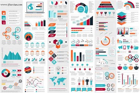 فایل المان های طراحی اینفوگرافیک دیواری اطلاعاتی پارشن