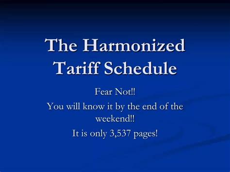 PPT Demystifying The Harmonized Tariff Schedule A Comprehensive Overview PowerPoint