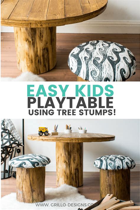 How To Build A Tree Trunk Table With Spoonflower • Grillo Designs