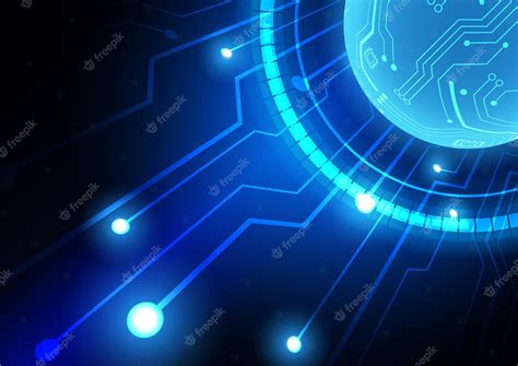 하이테크 디지털 데이터 연결 시스템 및 컴퓨터 전자 설계를 사용한 회로 기술 배경 프리미엄 벡터