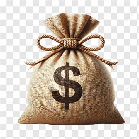 비즈니스 경제 주제에 대한 부와 재정적 성공을 상징하는 눈에 띄는 달러 기호가 있는 삼베 자루 돈 자루 달러 표시 재산 Png 일러스트 및 이미지 에 대한 무료