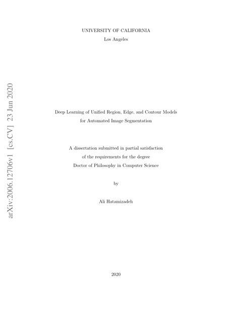 PDF Deep Learning Of Unified Region Edge And Contour Models For Automated Image Segmentation