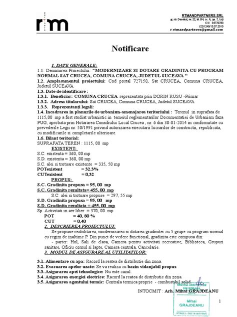 Notificare Mediu Gradinita Pdf
