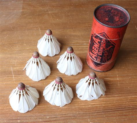 Vintage 1930s Arena Real Feather Table Badminton Shuttlecocks Birdies