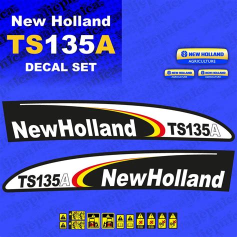 New Holland Ts135a Black Aftermarket Replacement Tractor Decal Sticke