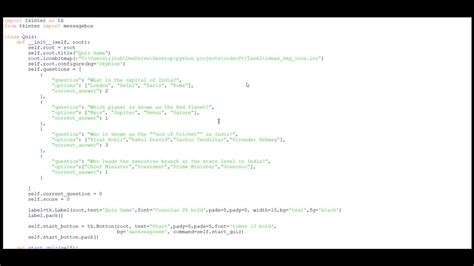 Ritu Hada On Linkedin Codsoftinternship Codsoft Quizgameproject Tkintergui Python
