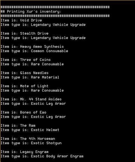Creating A Python App For The Destiny Api Allyn H