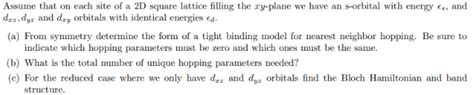 solved assume that on each site of a 2d square lattice