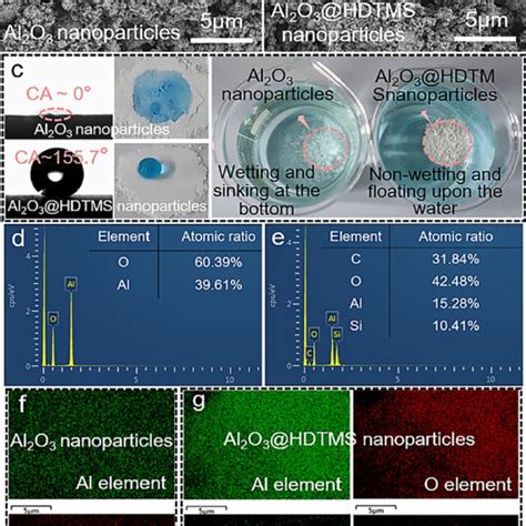 A B Fe Sem Images C Wettability Comparison D E Eds Spectra And Download Scientific