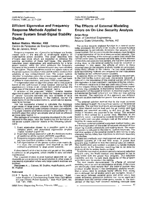 pdf efficient eigenvalue and frequency response methods applied to