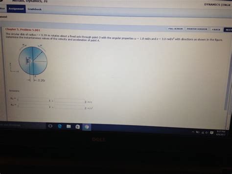 Solved The Circular Disk Of Radius R M Rotates About Chegg