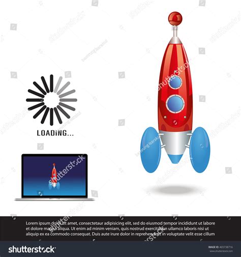 Rocket Loading Icon Vector Illustration Stock Vector Royalty Free 465738716 Shutterstock