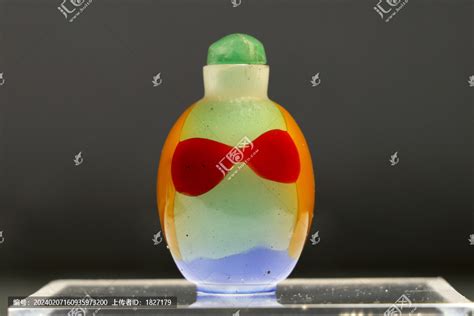 白套彩色玻璃鼻烟壶 文物考古 文化艺术 摄影素材 汇图网www huitu
