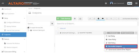 How To Disable An Endpoint Hornetsecurity KnowledgeBase