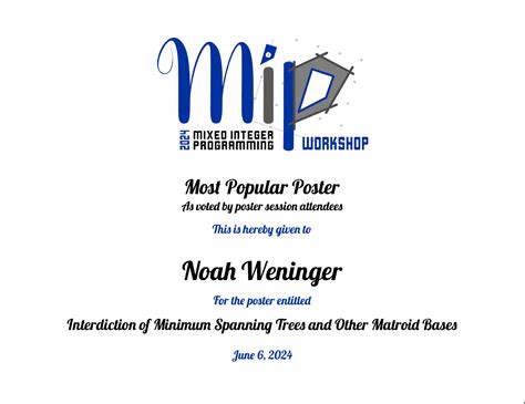 Mixed Integer Programming Workshop 2024