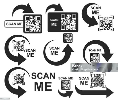 Scan Me Icon Set Stock Illustration Download Image Now Arrow Symbol