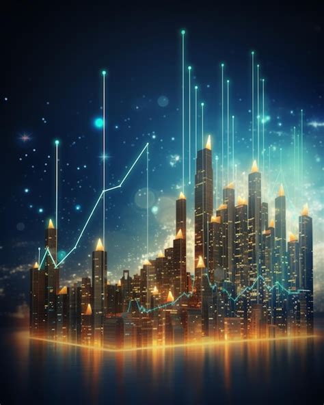 Premium Photo Futuristic Arrow Chart On Tech Backdrop For Digital Transformation And Business