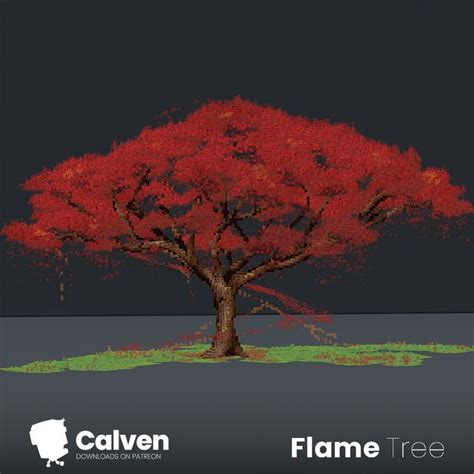 Buy “flame Tree” On Patreon Calvenmc In 2025 Minecraft Tree Minecraft House Tutorials Easy