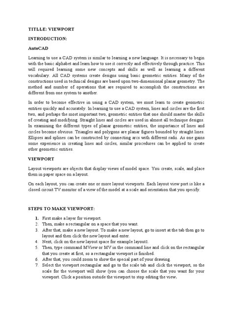 Understanding Layout Viewports In Autocad Pdf Geometry Computer