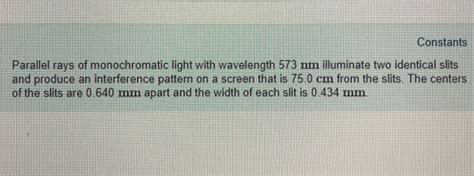 Solved Constants Parallel Rays Of Monochromatic Light With
