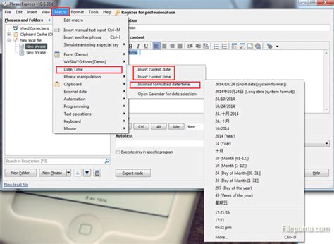 How To Insert A Date Stamp With PhraseExpress Filepuma Reviews
