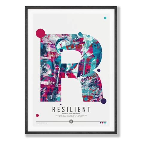 R Is For Resilient Alphabet Poster Definition Poster Etsy