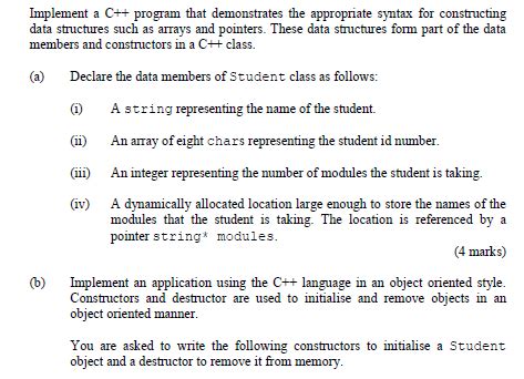Solved Implement A C Program That Demonstrates The Chegg