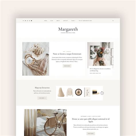 Feminine Wordpress Theme Modern Minimalist For Beauty Fashion Lifestyle Bloggers Responsive