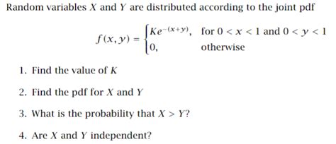 Solved Random Variables X And Y Are Distributed According To