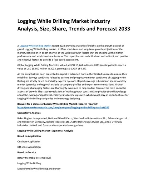 Ppt Logging While Drilling Market Powerpoint Presentation Free