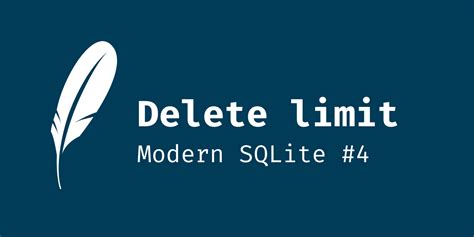 Modern Sqlite Delete Limit