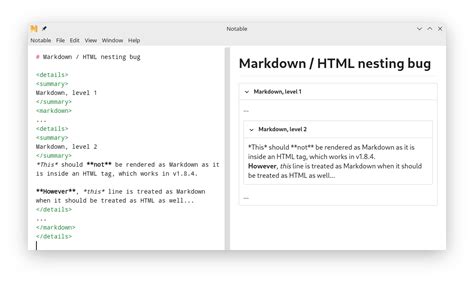 Broken ` ` And Html Parsing · Issue 1139 · Notablenotable · Github