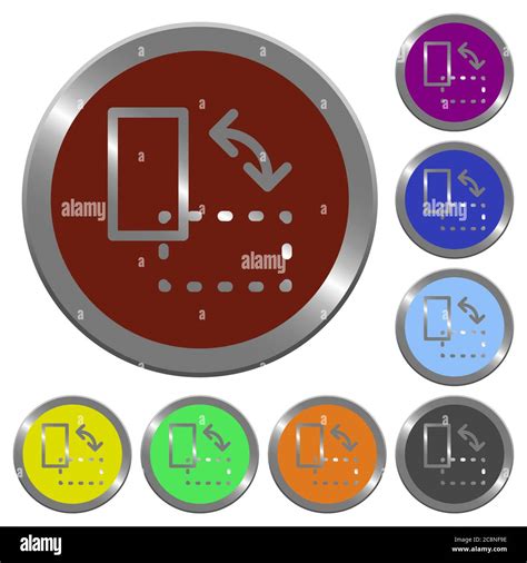 Set Of Color Glossy Coin Like Rotate Element Buttons Stock Vector Image