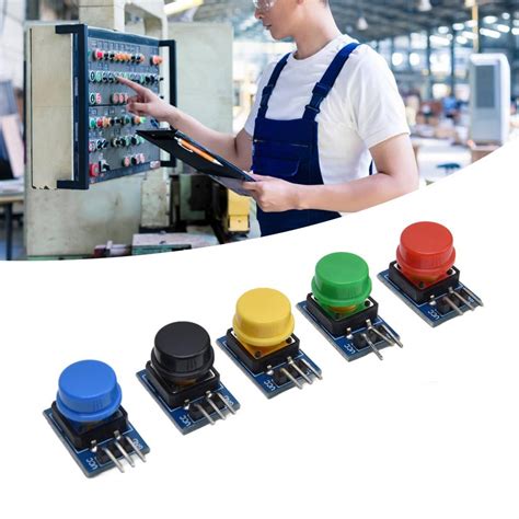 Haapeury Push Button Switch Board 3 Pin Module Large Electronic Building Blocks Five Color Set