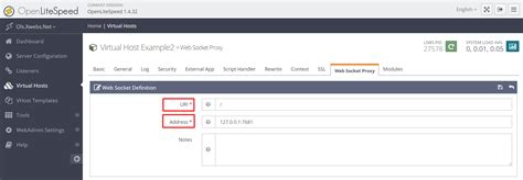 Websocket Proxy Reverse Proxy Configuration OpenLiteSpeed
