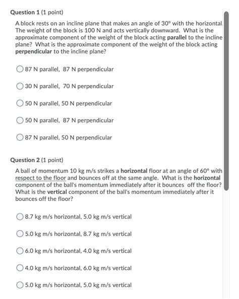 Solved Question Point A Block Rests On An Incline Chegg Com