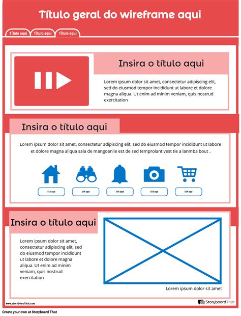 Storyboard That Modelos E Exemplos De Wireframe Gratuitos