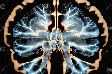 Generative Ai Illustration Visualization Of Computed Tomography Mri Of The Brain And