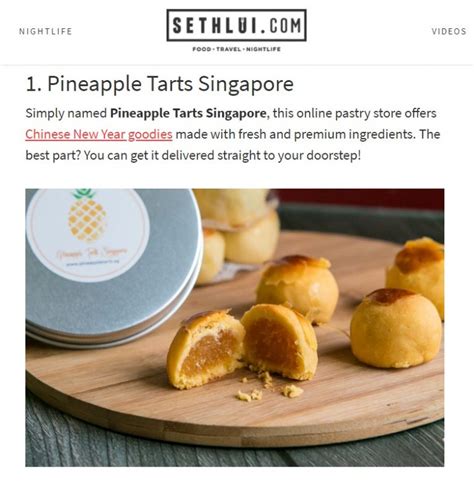 Seth Lui Pineapple Tarts Singapore