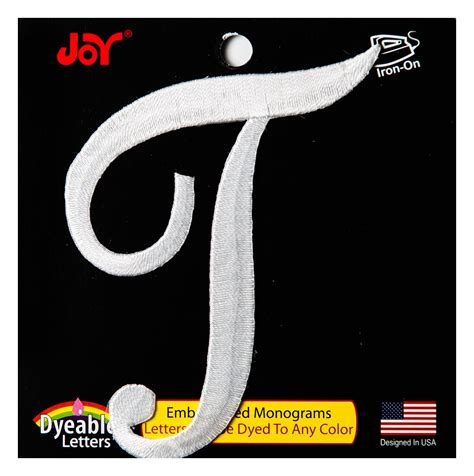 Monogram Script 5 Inch White T Joysa Monogram Script 5 Inch White T Joysa