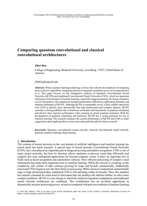 Pdf Comparing Quantum Convolutional And Classical Convolutional