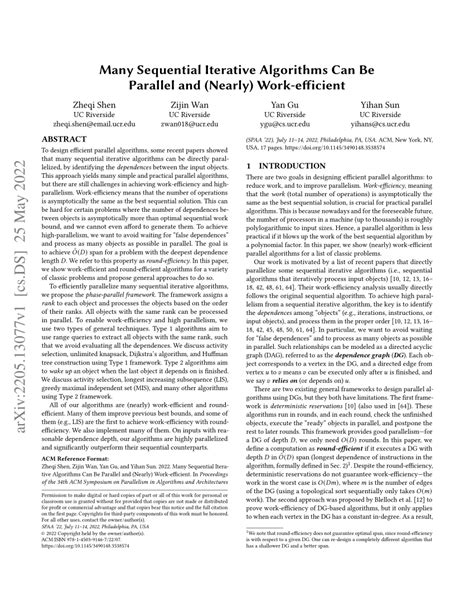 Pdf Many Sequential Iterative Algorithms Can Be Parallel And Nearly Work Efficient