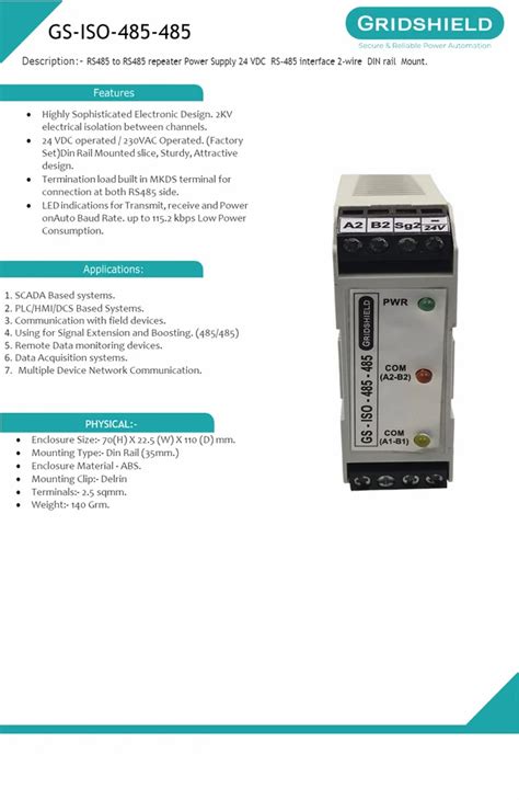 Gs Iso 485 485 Rs485 To Rs485 Repeater At ₹ 3150 Piece Converters In Rajkot Id 2853297137091