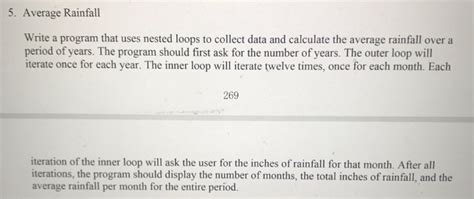 5 Average Rainfall Write A Program That Uses Nested