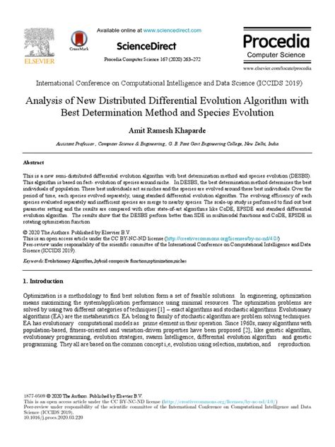 Analysis Of New Distributed Differential Evolution Algorithm With Best