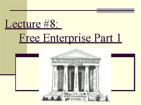 Lecture 8 Free Enterprise Part 1 How Does