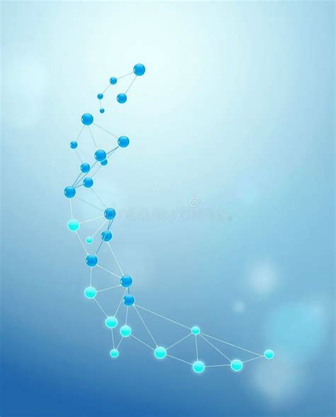 Exploring The Intricate Beauty Of Molecular And Neural Networks In Stunning Blue Gradients Stock