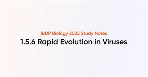 Rapid Evolution In Viruses 1 5 6 Ib Dp Biology Hl 2025 Notes Tutorchase