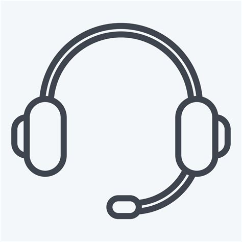 Icon Headphone Suitable For Computer Components Symbol Line Style Simple Design Editable