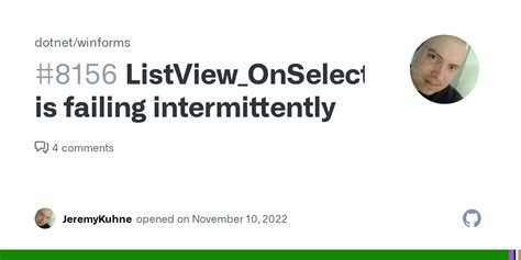 Listview Onselectedindexchanged Invoke Is Failing Intermittently Issue Dotnet Winforms